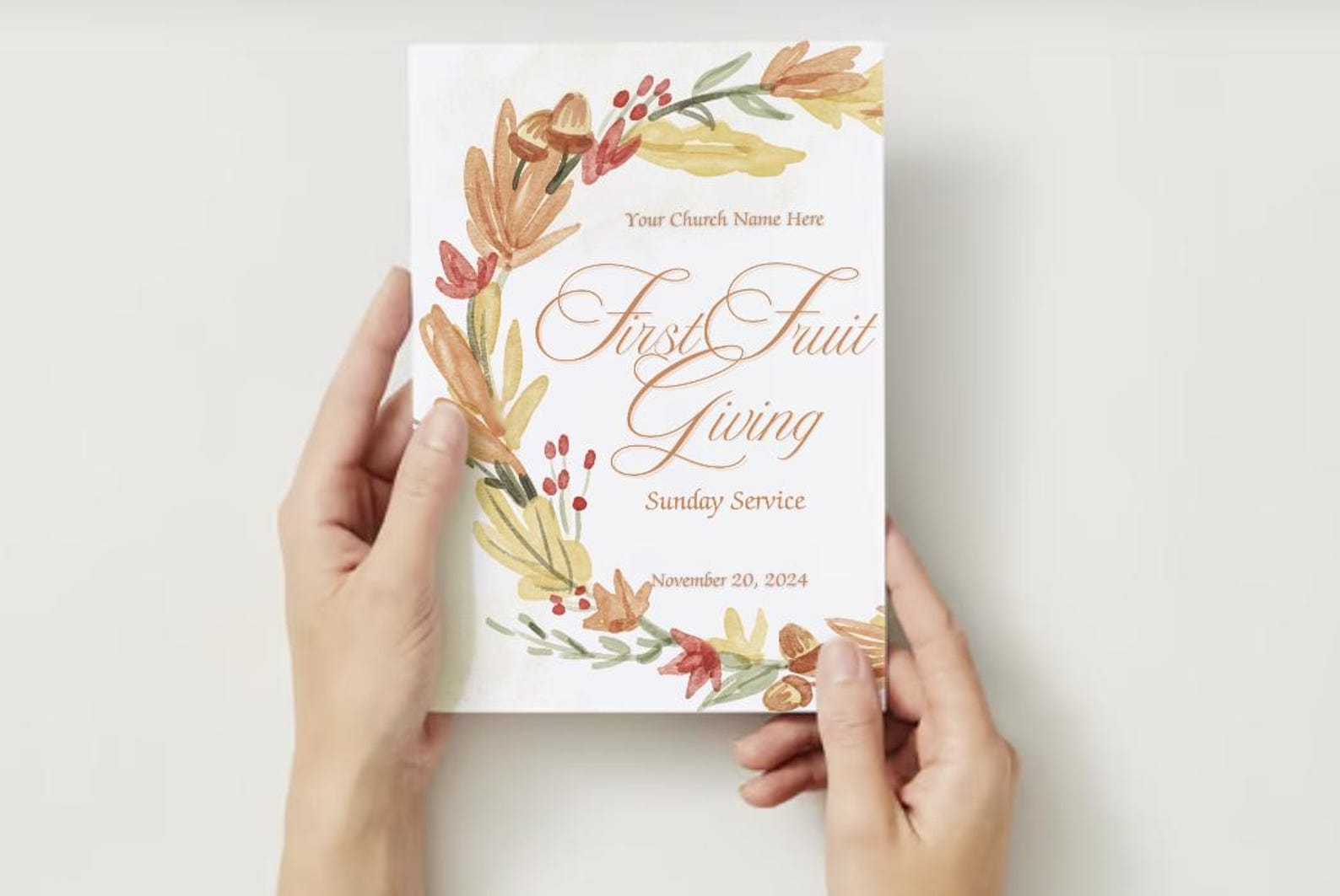 Church First Fruits Program Template: Thanksgiving Bulletin (US Letter ...