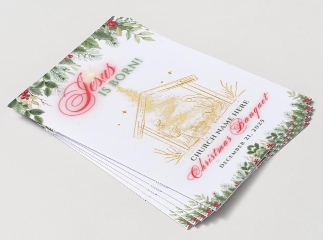 8 Page Christmas Church Program for Events Banquet Service | Bifold ...