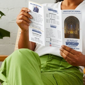 Customizable Church Program Template: US Letter Tri-fold (canva) - Etsy