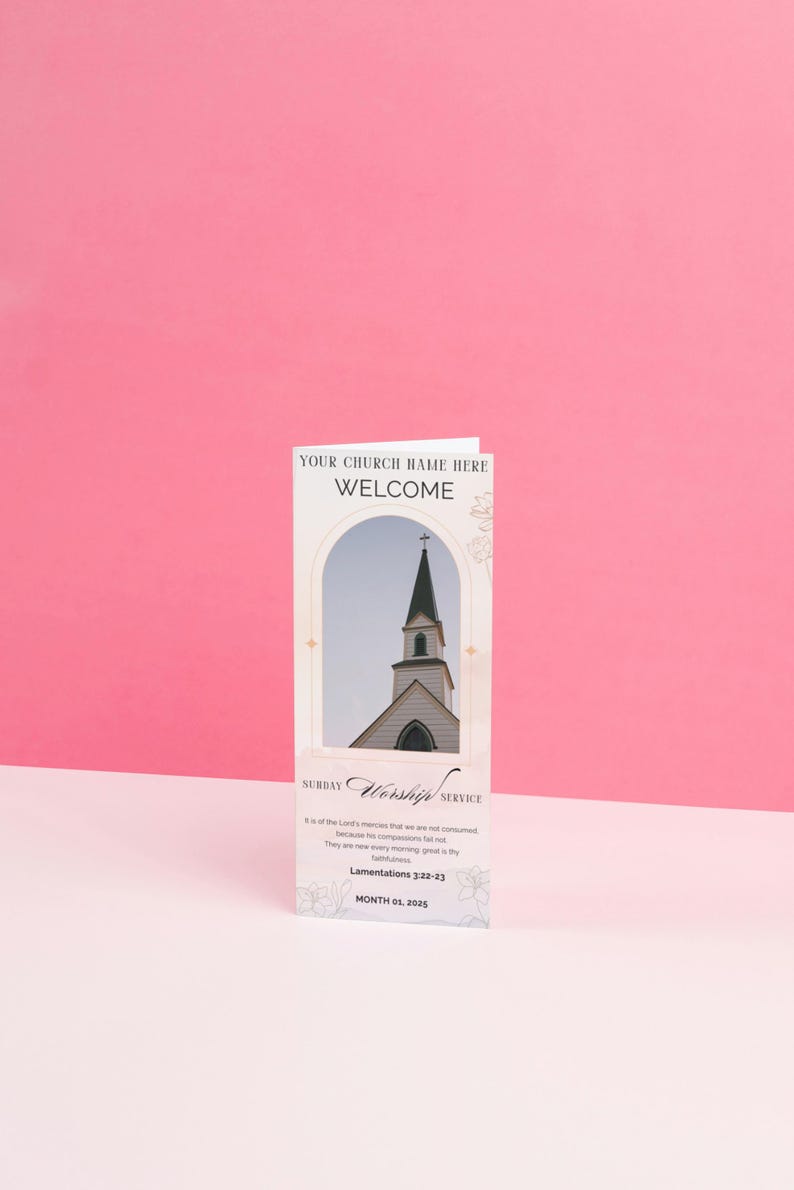 Church Bulletin Template: Editable Trifold Program (US Letter, CANVA ...