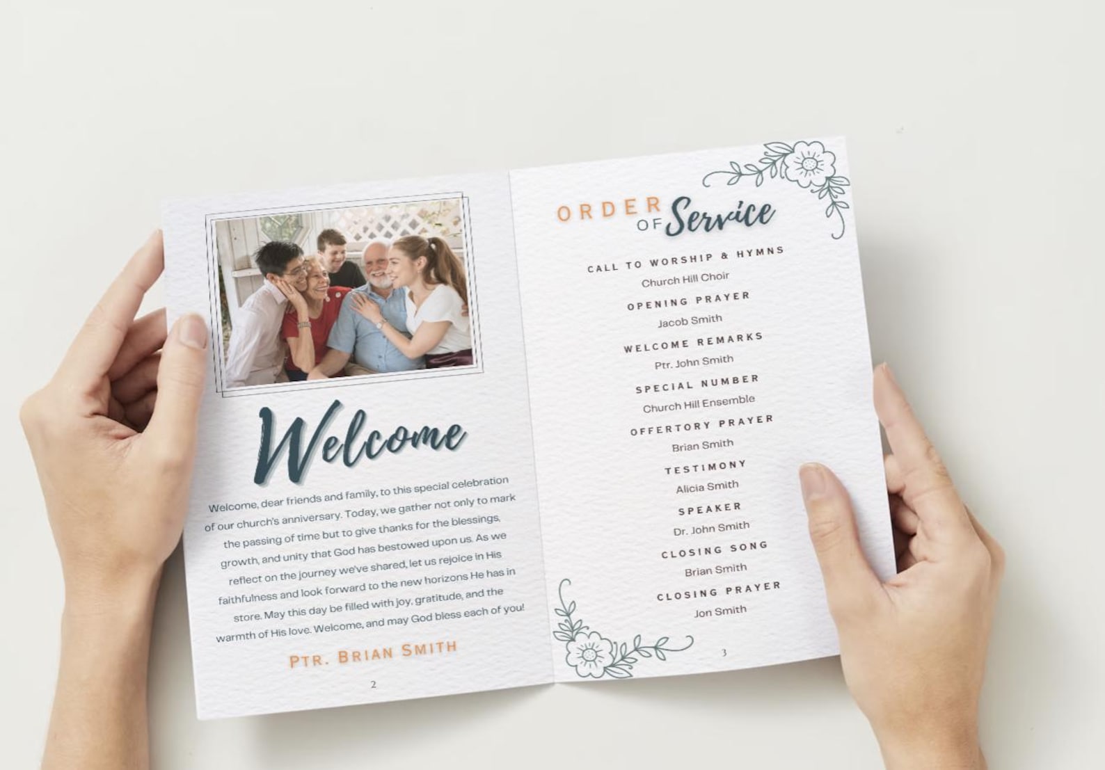 Church Worship Service Program Template: Editable Bulletin (US Letter ...