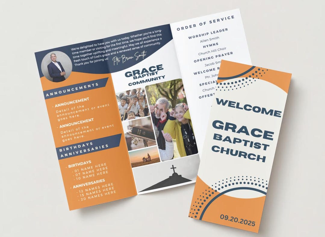 Church Weekly Service Program Template | Bulletin | Handout ...