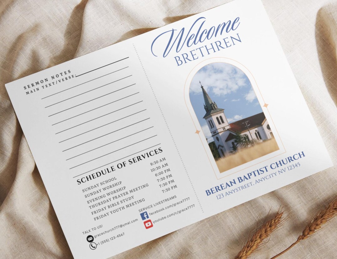 12 Pages Church Program for Weekly Service Anniversary | Bulletin ...