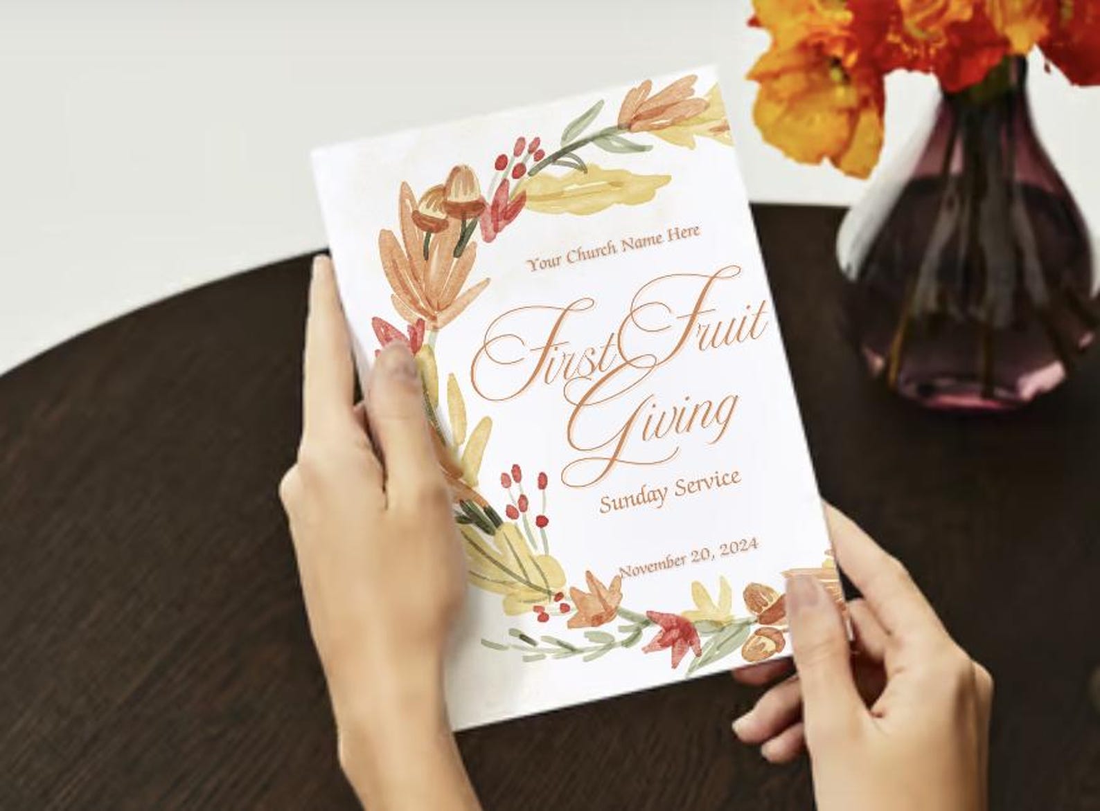 Church First Fruits Program Template: Thanksgiving Bulletin (US Letter ...