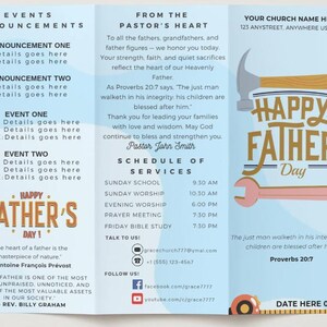 Father's Day 2in1 Church CANVA Program | Personalized & Congregation ...