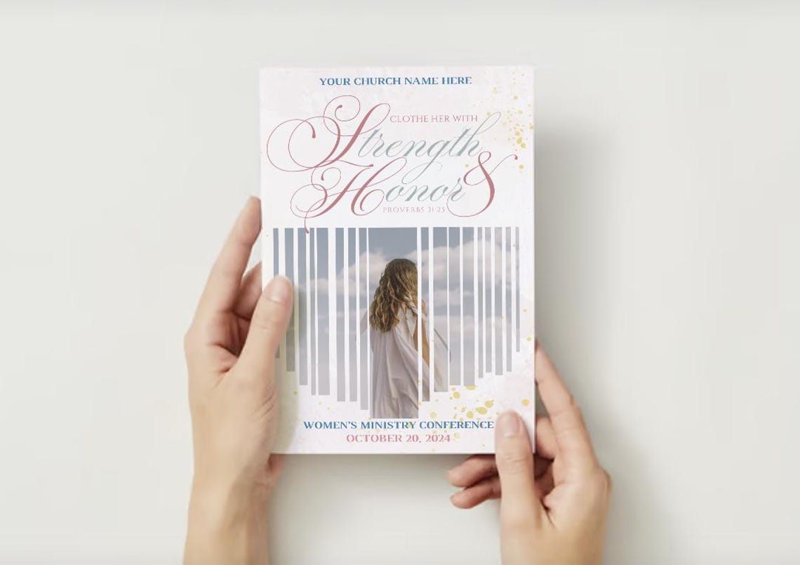Church Womens Ministry Conference Event Program Handout Bulletin Canva ...