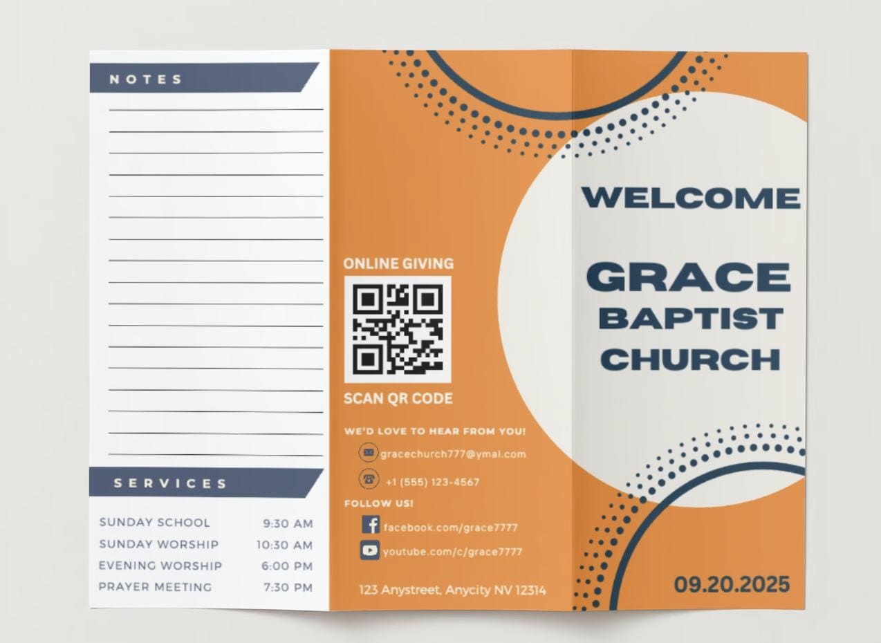 Church Weekly Service Program Template | Bulletin | Handout ...