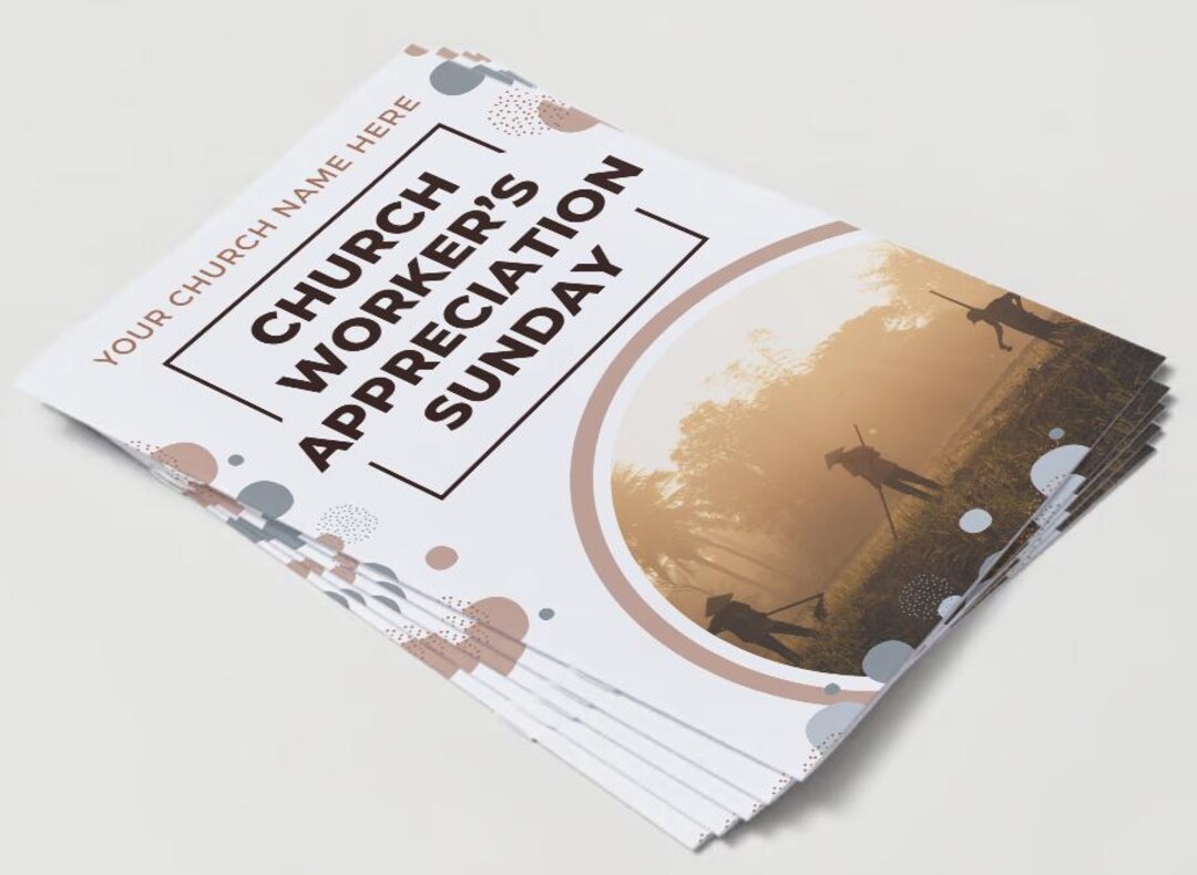 8 Pages Church Workers Appreciation Program Template Handout Bulletin ...