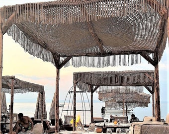 Handmade Boho Style Macrame Roof Ceiling Baldachin - Canopy for Patio ...