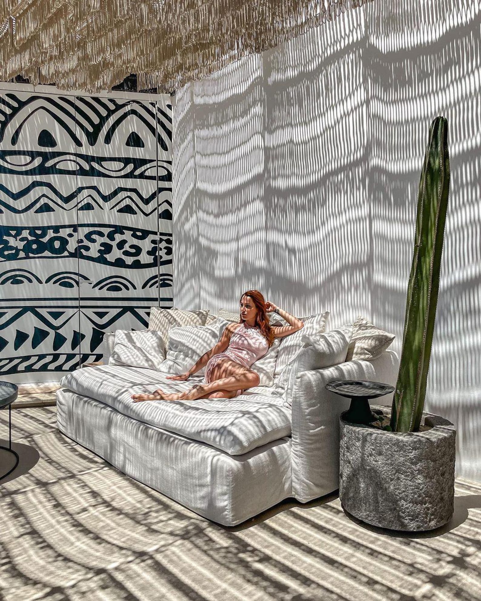 Handknitted Boho Style Macrame Cover With Grass Effect and Fringes ...