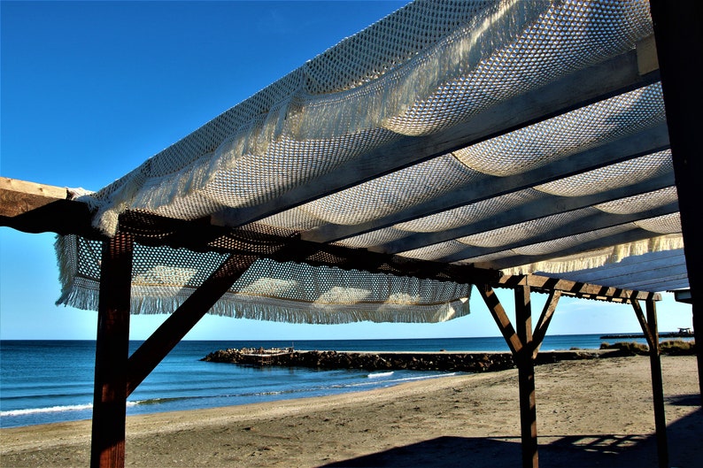 Boho Style Macrame Cover With Fringe Shade Canopy for Patio , Backyard ...