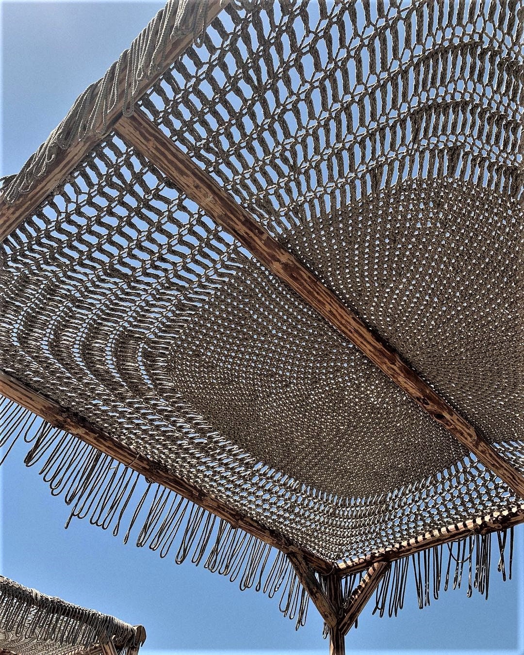 Handknitted Boho Style Macrame Cover With Fringe Shade Canopy for Patio ...