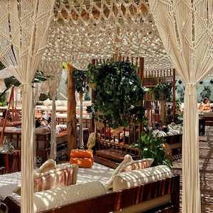 Handmade Boho Style Macrame Roof Ceiling Cover - Shade Canopy for Patio ...