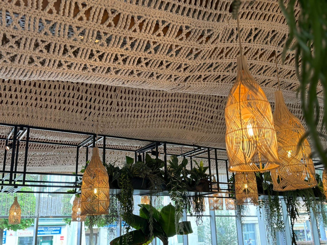 Handmade Boho Style Macrame Roof Ceiling Baldachin - Canopy for Patio ...