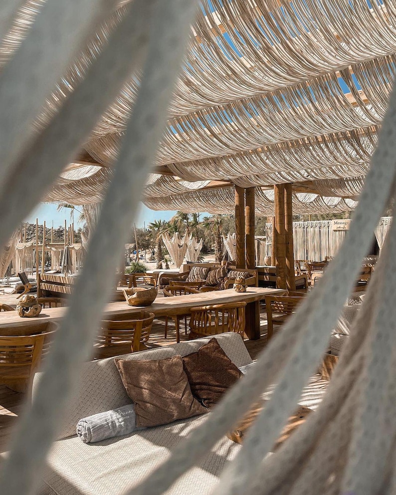 Boho Style Rope Covers - Shade Canopy for Patio , Backyard, Pergola ...