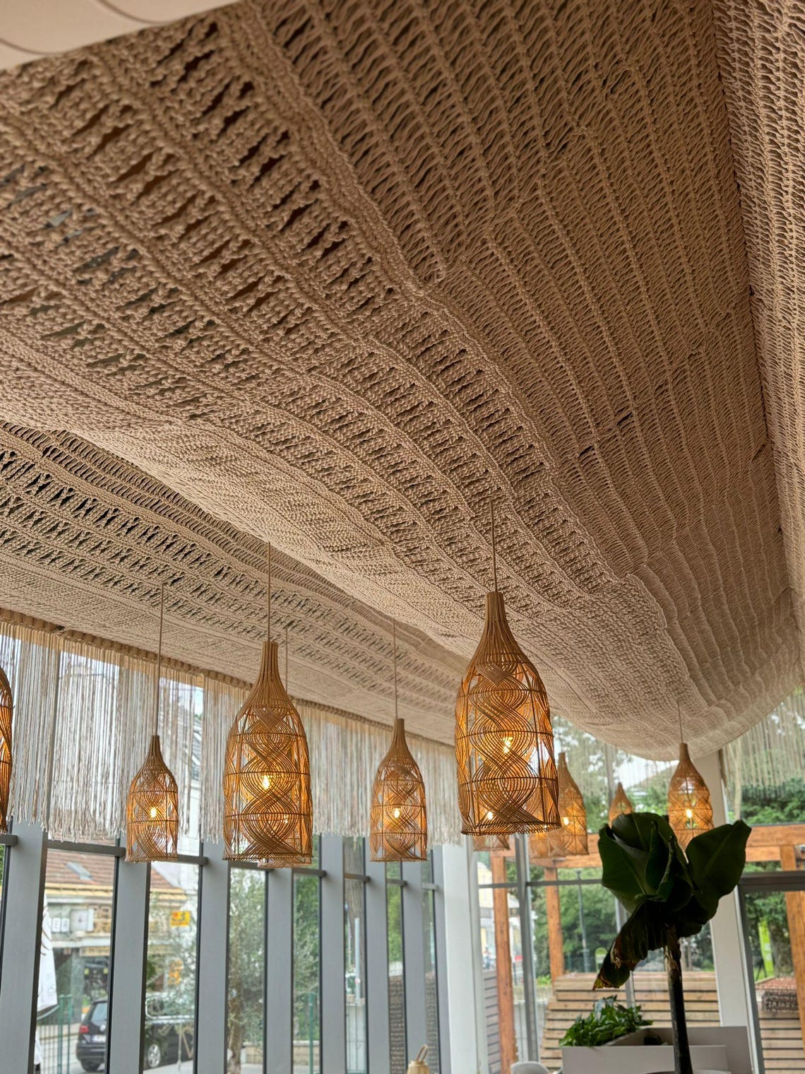 Handmade Boho Style Macrame Roof Ceiling Baldachin - Canopy for Patio ...