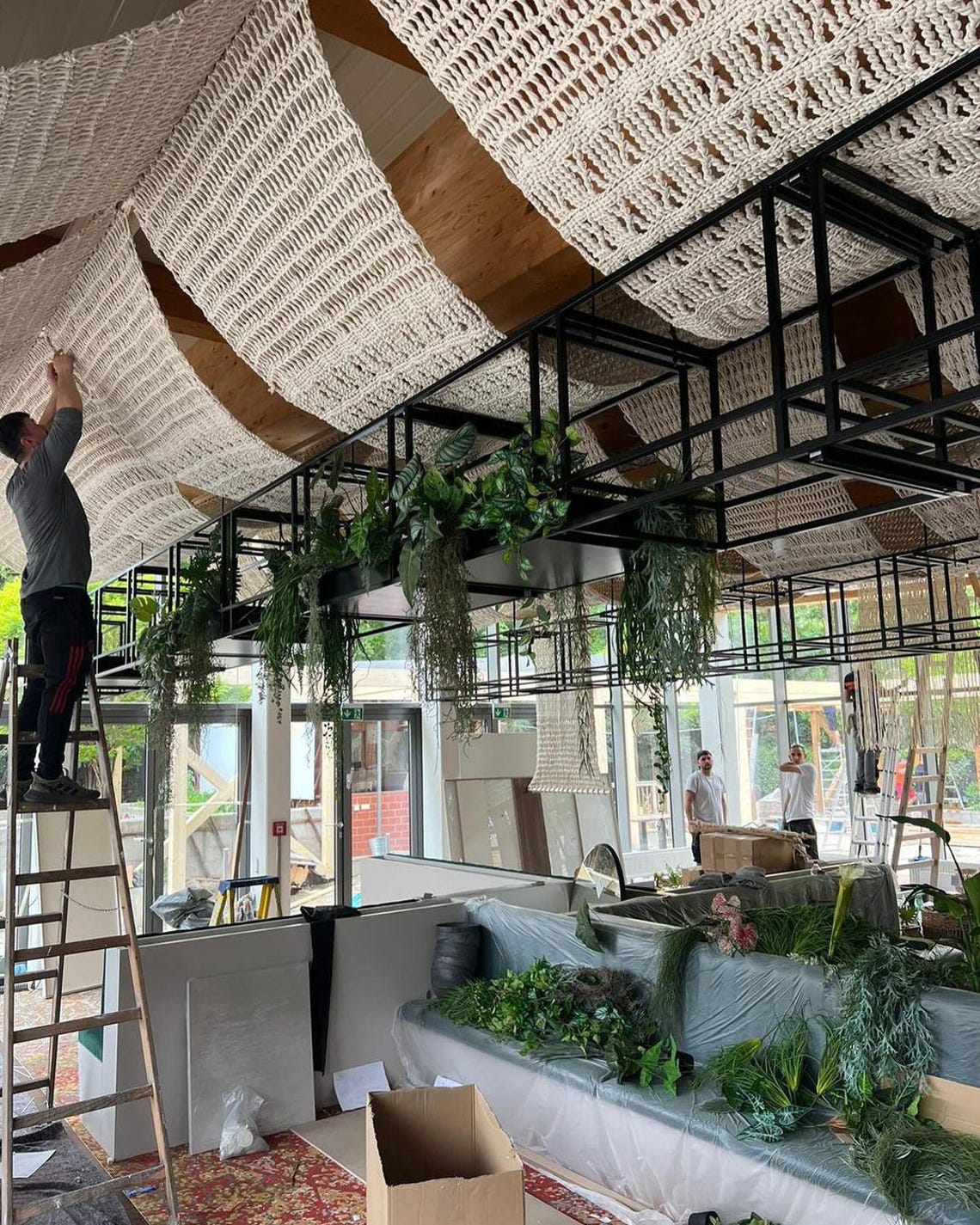 Handmade Boho Style Macrame Roof Ceiling Baldachin - Canopy for Patio ...