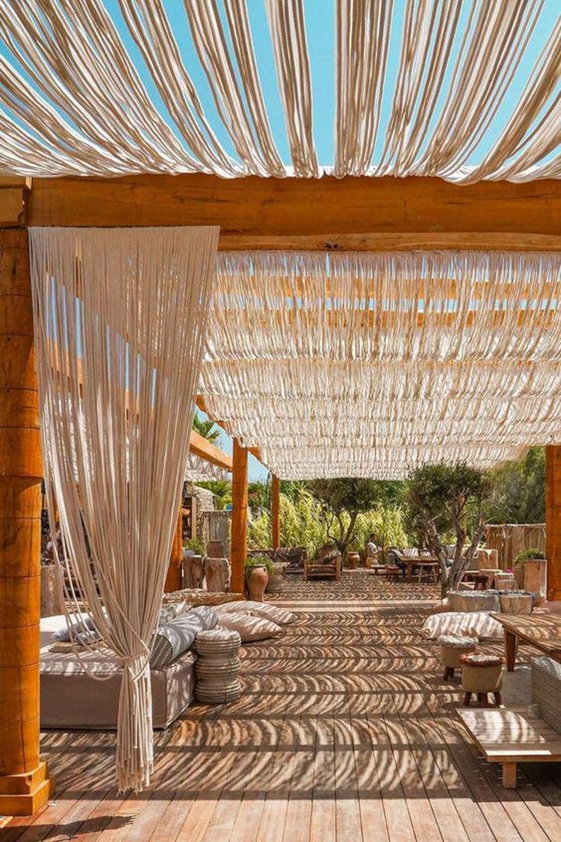 Boho Style Rope Covers - Shade Canopy for Patio , Backyard, Pergola ...