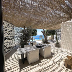 Handknitted Boho Style Macrame Cover With Grass Effect and Fringes ...