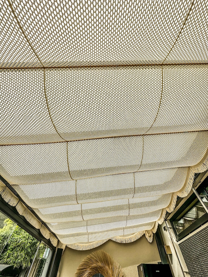 Boho Style Macrame Cover With Fringe Shade Canopy for Patio , Backyard ...