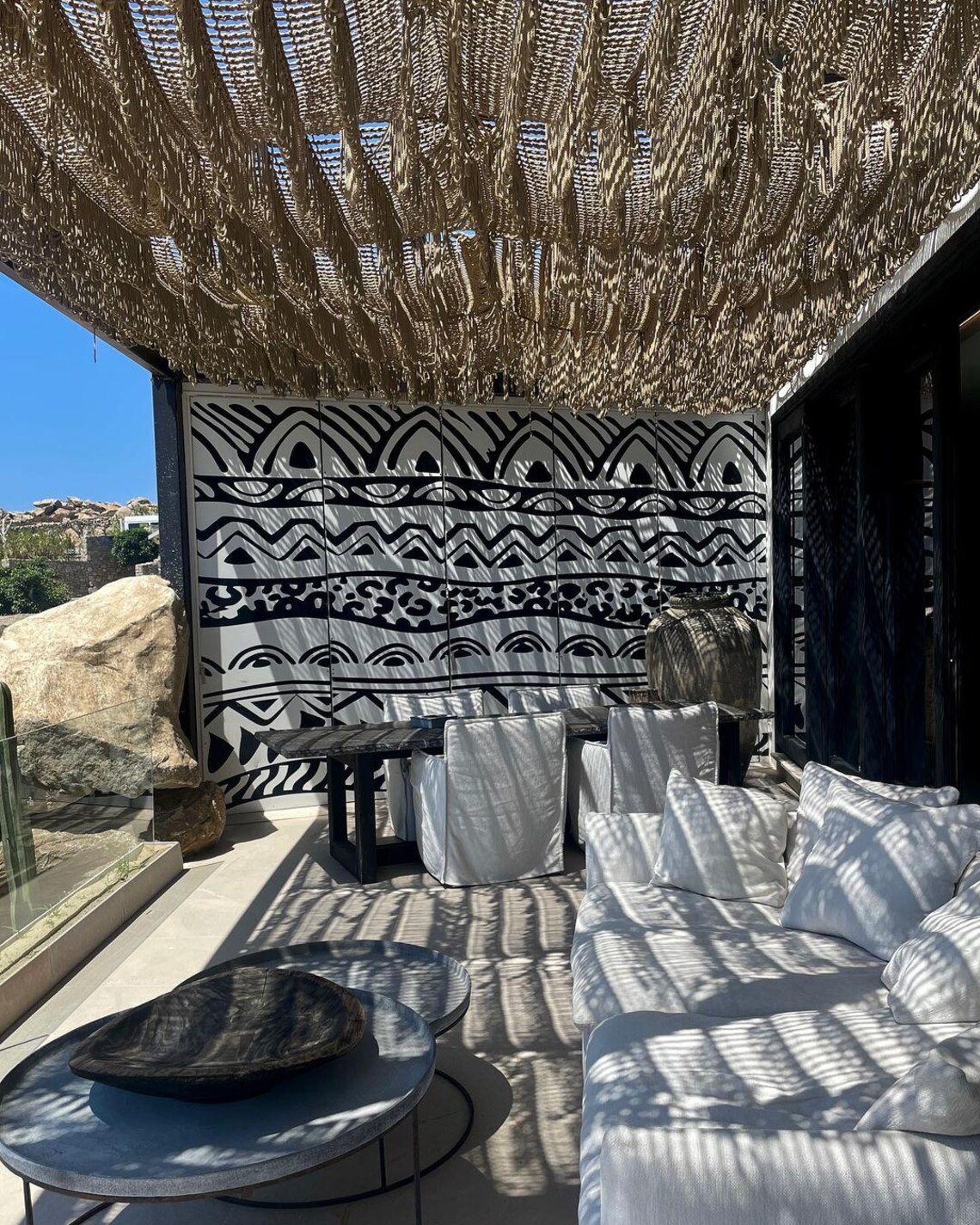 Handknitted Boho Style Macrame Cover With Grass Effect and Fringes ...