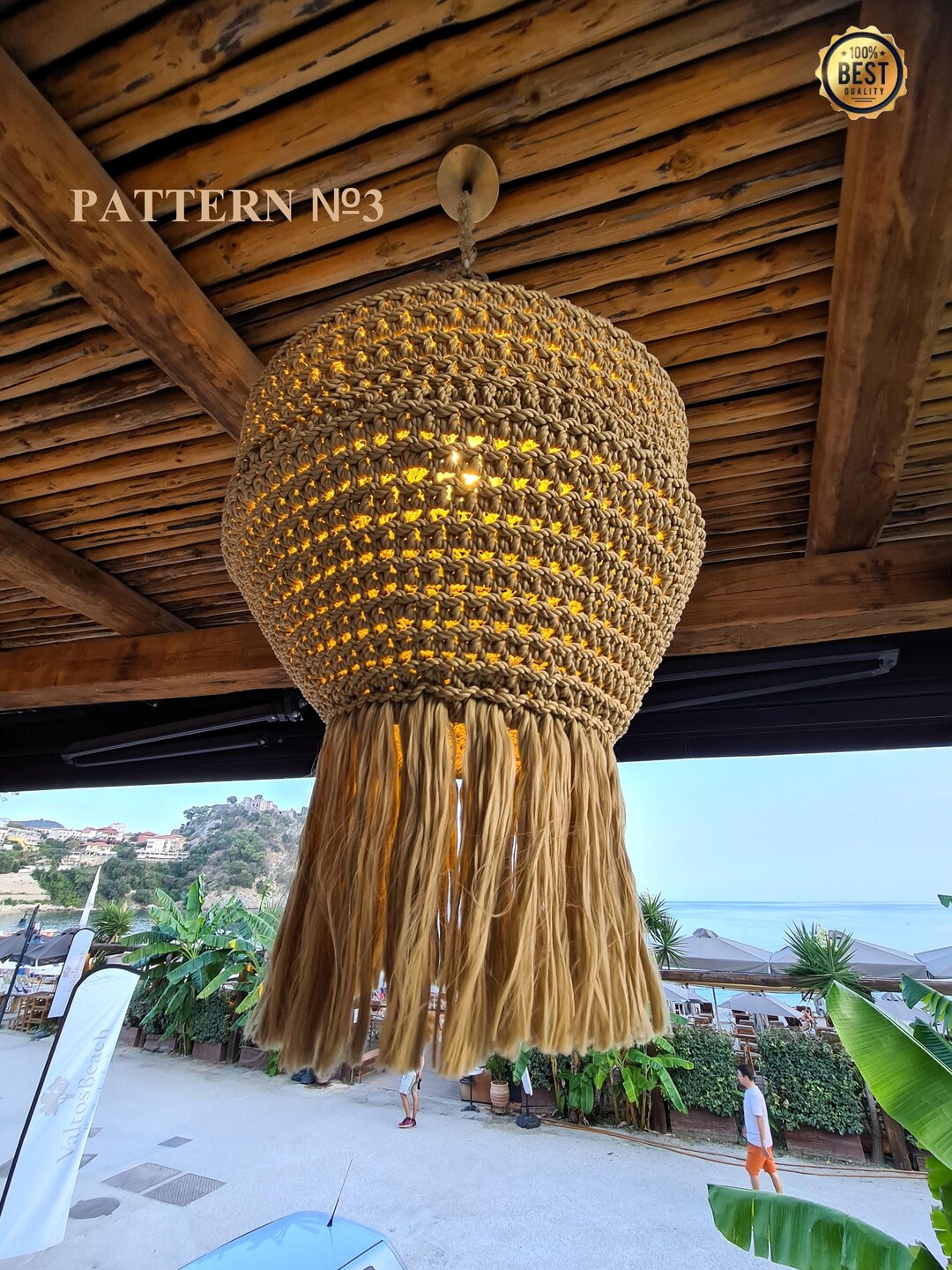 Handmade Boho Style Macrame Lamp Shade Bohemian Lampshade Modern ...