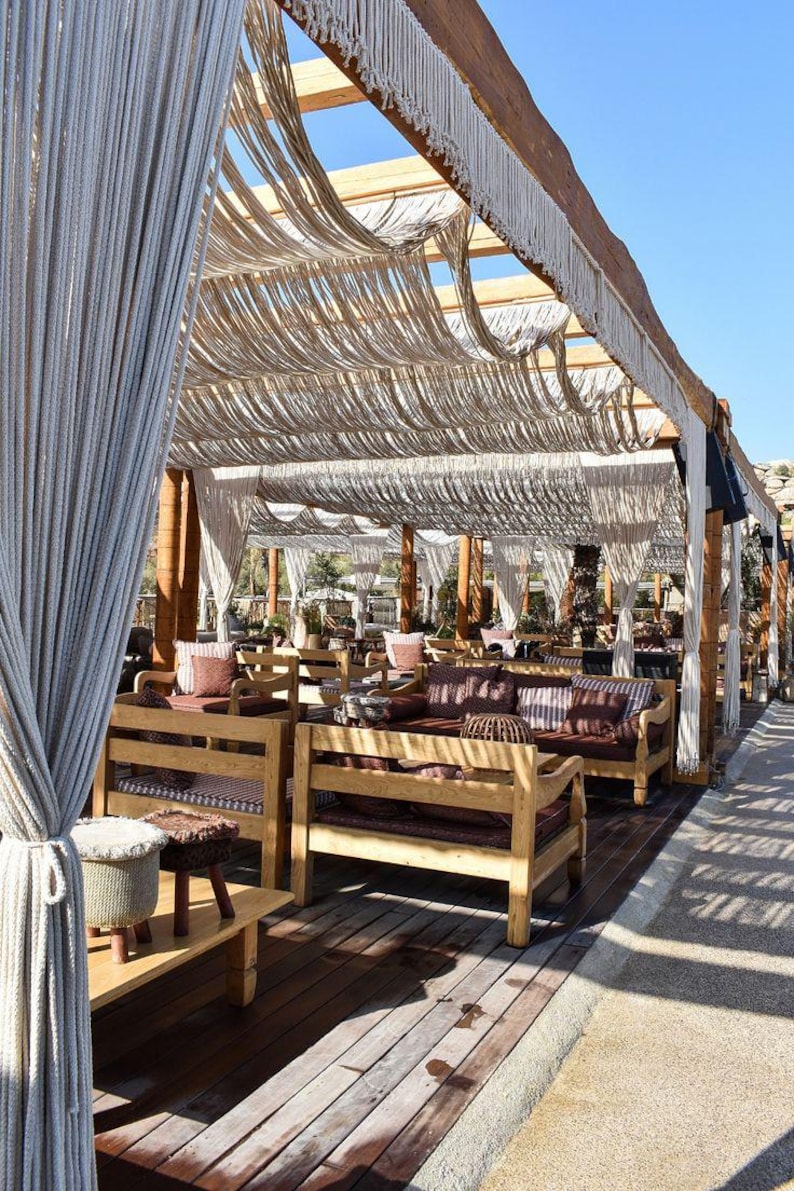 Boho Style Rope Covers Shade Canopy for Patio , Backyard, Pergola ...