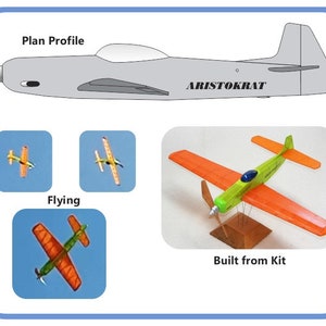 Aristokrat, Rubber Powered Free Flight Aerobatic Flying Model Kit ...