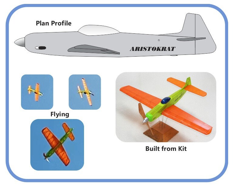 Aristokrat, Rubber Powered Free Flight Aerobatic Flying Model Kit ...