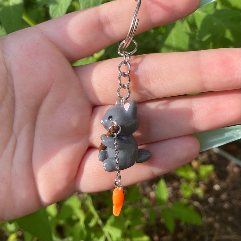 Polymer Clay Cat Fishing Keychain - Etsy