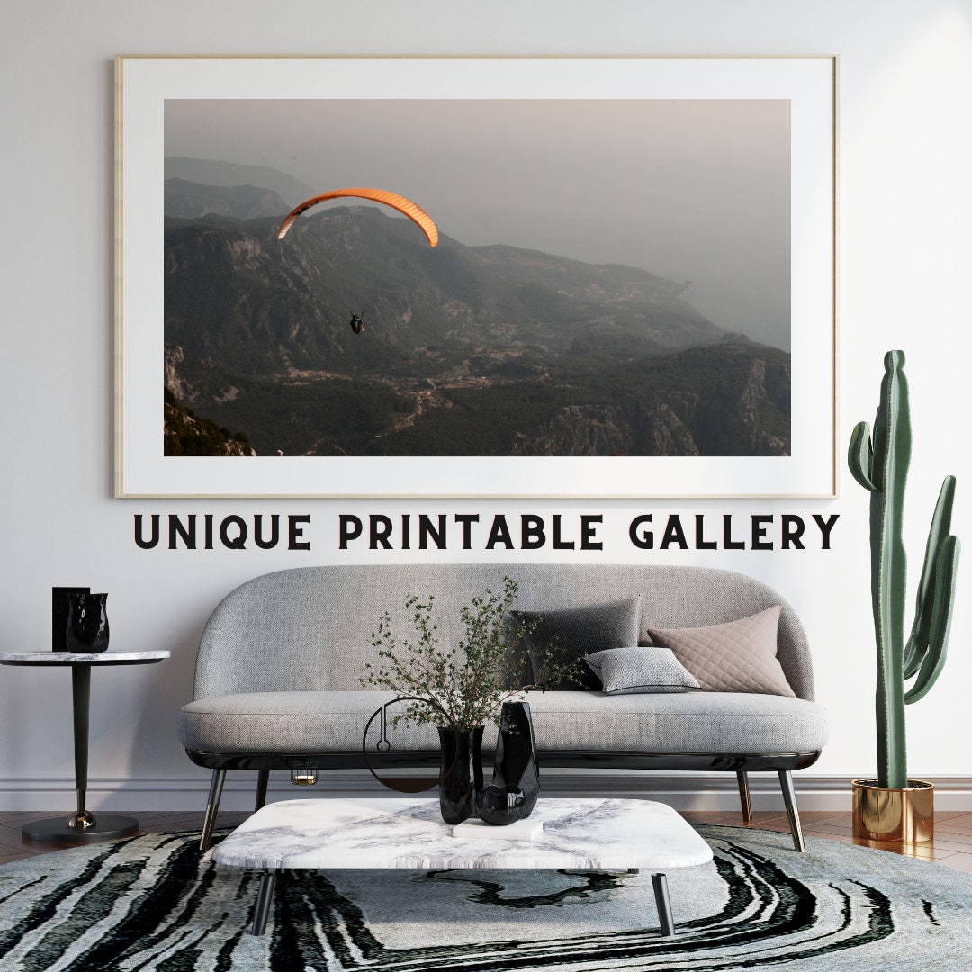 High Resolution Horizontal Photo of a Paraglider in Flight on Mugla ...