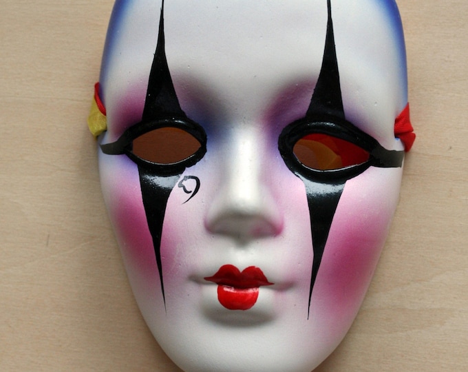 Small Porcelain Masquerade Doll Mask With Eye Makeup - Etsy