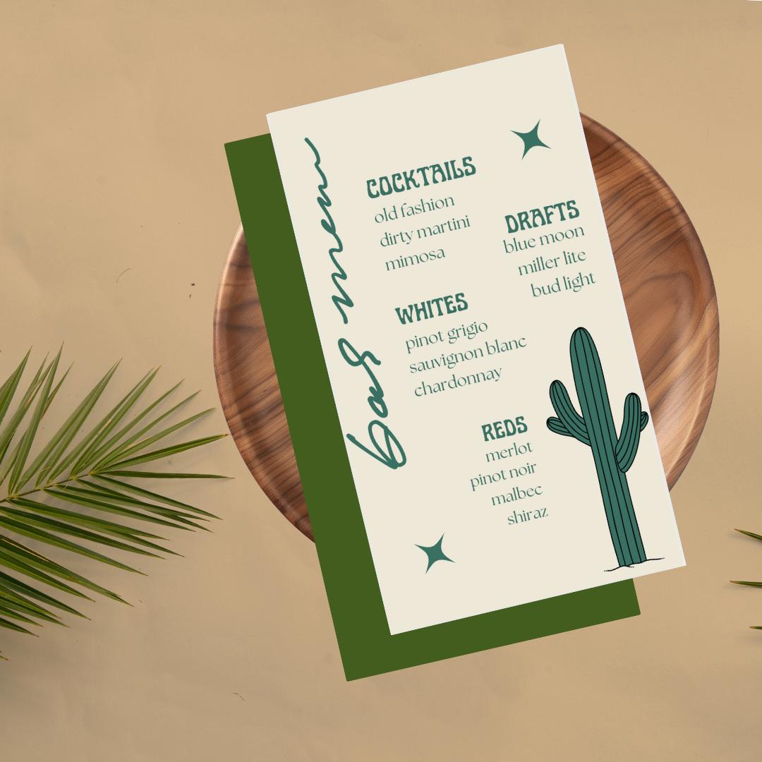 Tulum Style Trendy Fun Menu for Restaurant and Bar - Etsy