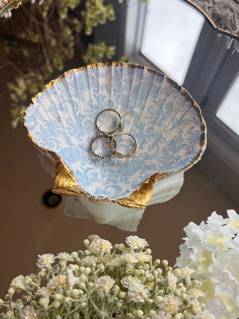Decoupaged Shell Trinket Tray - Etsy