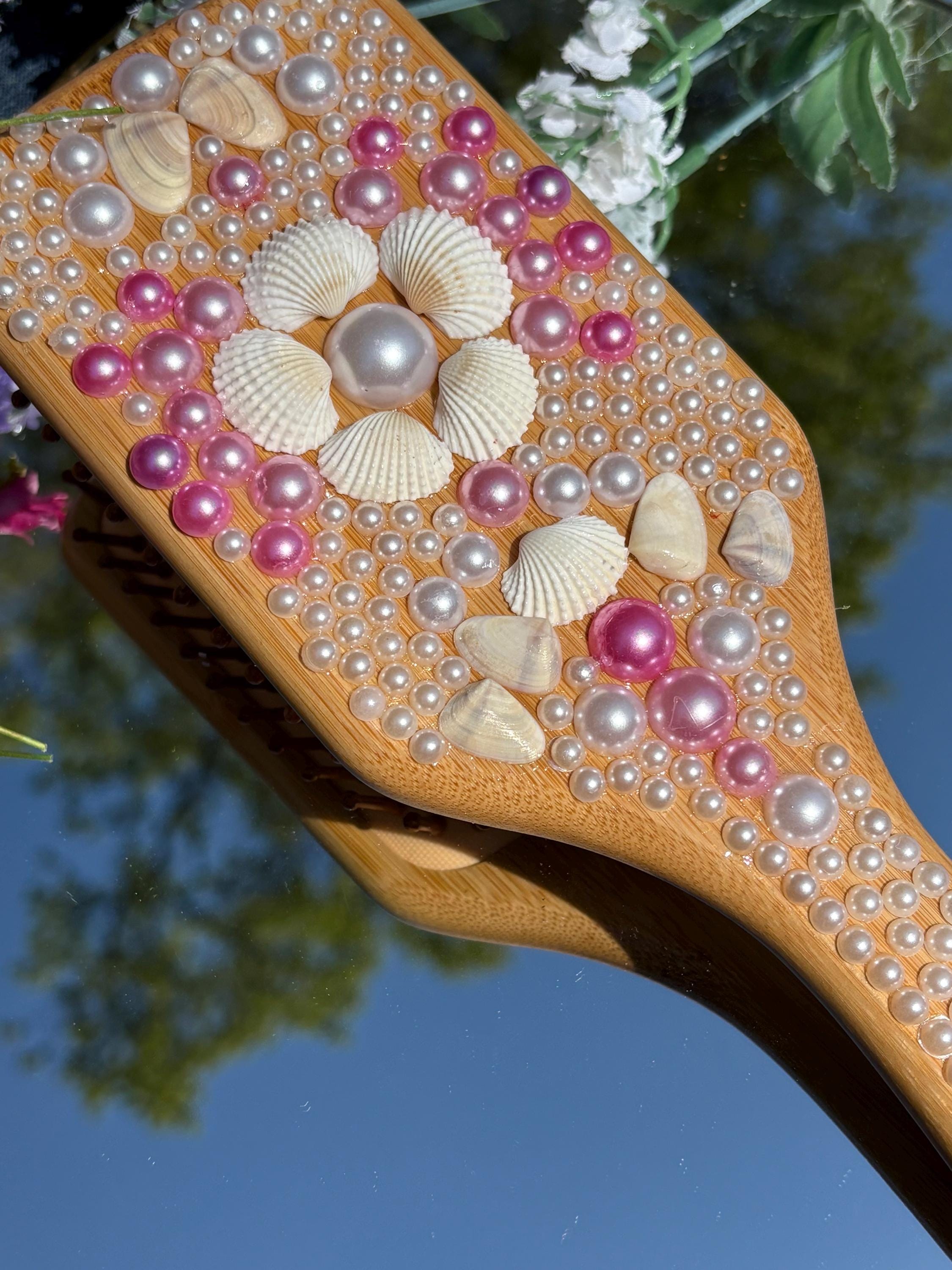 Custom Hand-bejeweled Seashell Hair Brush/bridesmaid Gift/coquette ...