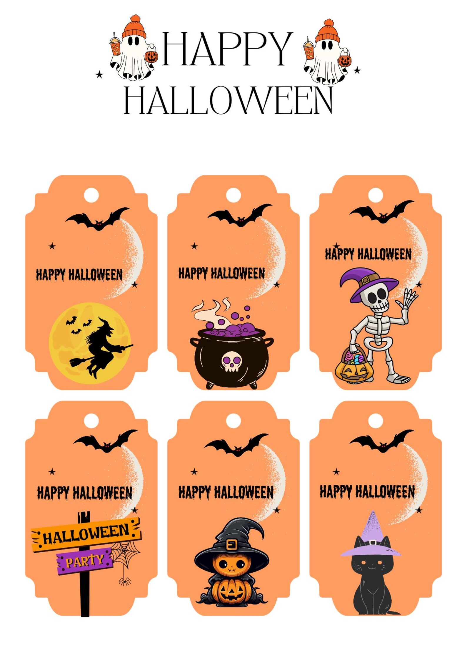Printable Halloween Gift Tags - Instant Download - Spooky Halloween ...