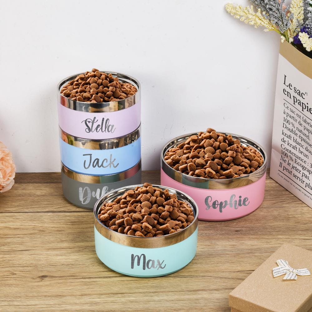 Personalized Pet Bowl With Name,custom Dog Food Bowl,dog Food Water ...