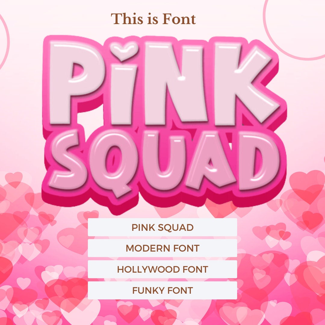 Pink Squad Font - Crafts and Sublimation - Modern Font, Boho Font ...