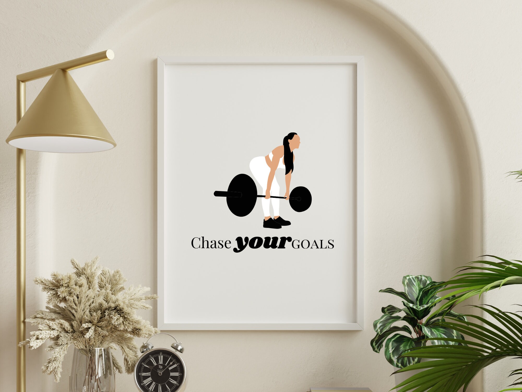 Chase Your Goals Printable Art Home Poster Gym Quotes Instant Digital ...