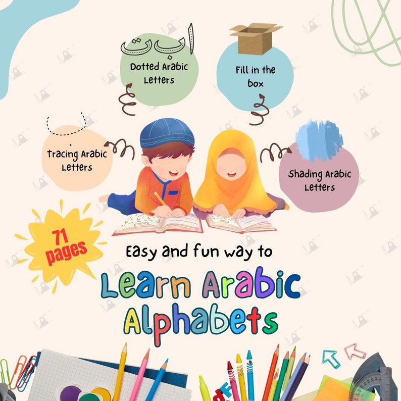 Alif Baa Taa Easy and Fun Way to Learn Arabic Alphabets 71 Pages PDF - Etsy