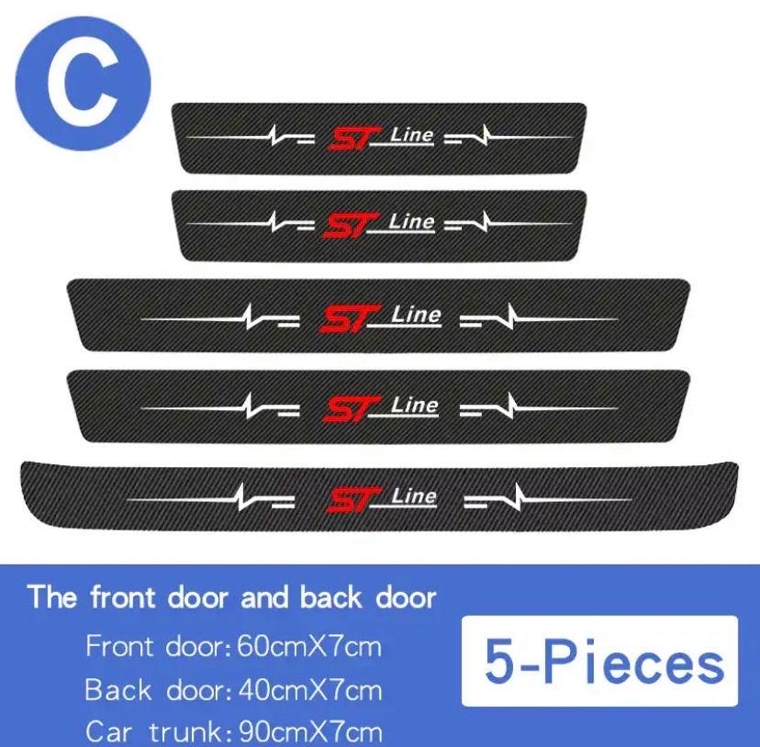 For Ford ST LINE Focus Carbon Fiber Car Doorsill Sticker Anti-scraping ...