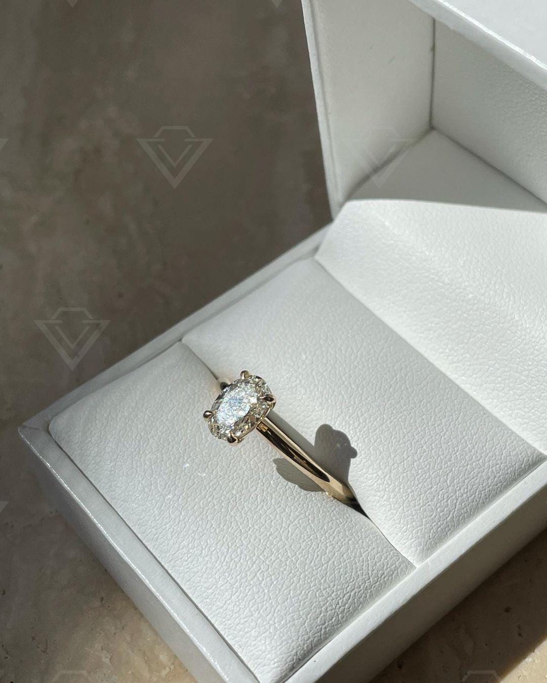 Oval 1ct Lab Grown Diamond Solitaire Prong Setting Straight Shank ...