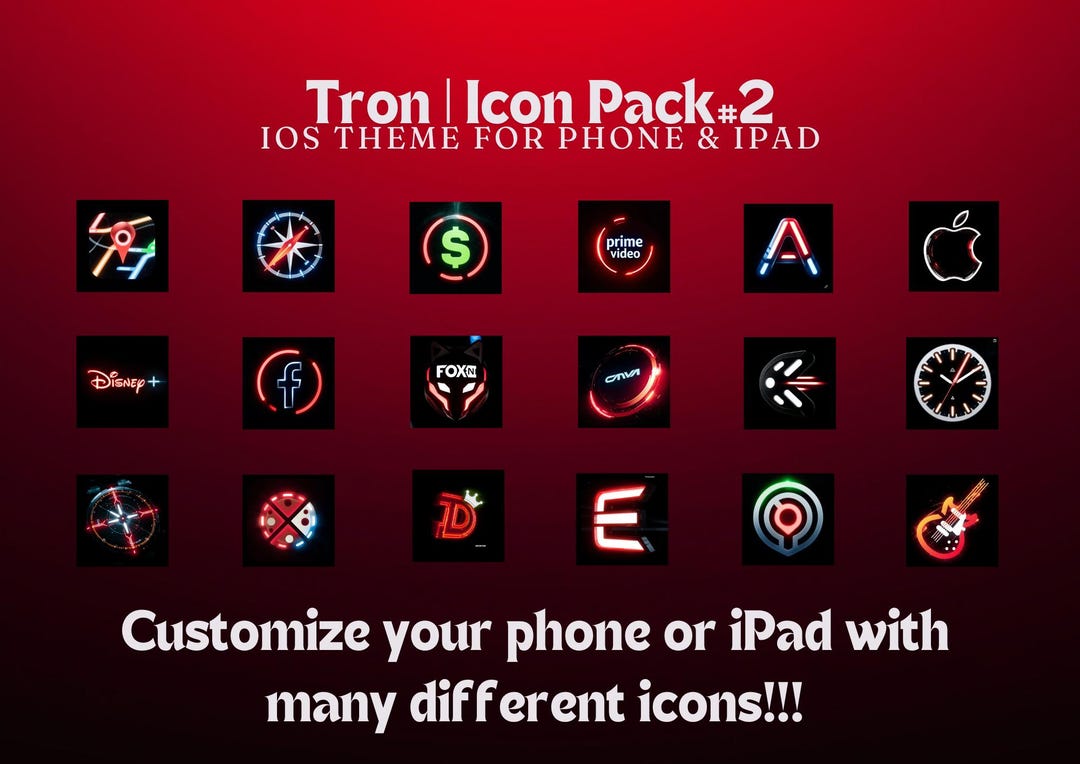 Tron App Icon Theme Pack: Neon, Futuristic Ios Icons - Etsy