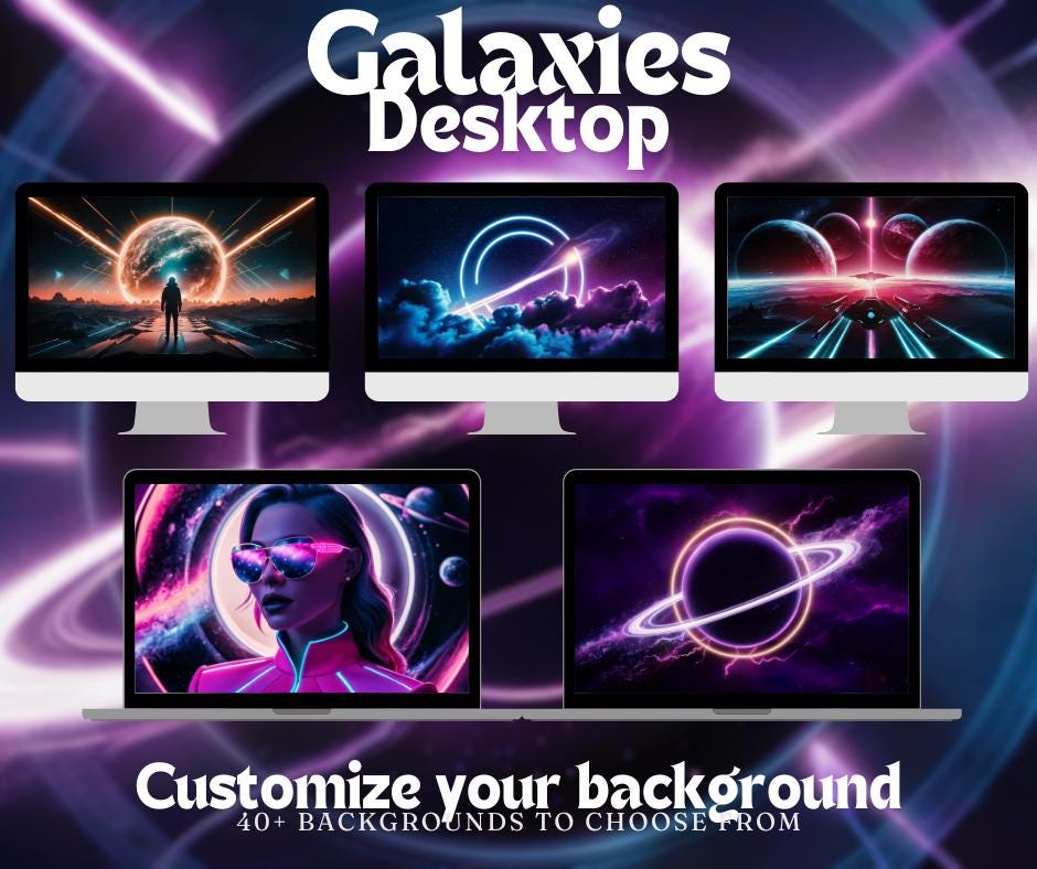 Galaxy Space Wallpaper Pack, Desktop Organizer, Computer Laptop iPad ...