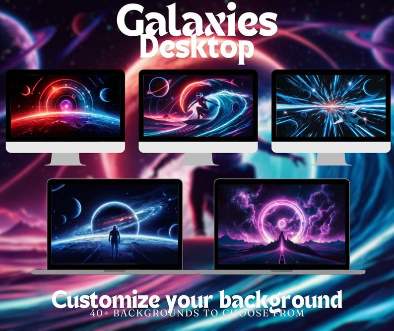 Galaxy Space Wallpaper Pack, Desktop Organizer, Computer Laptop iPad ...