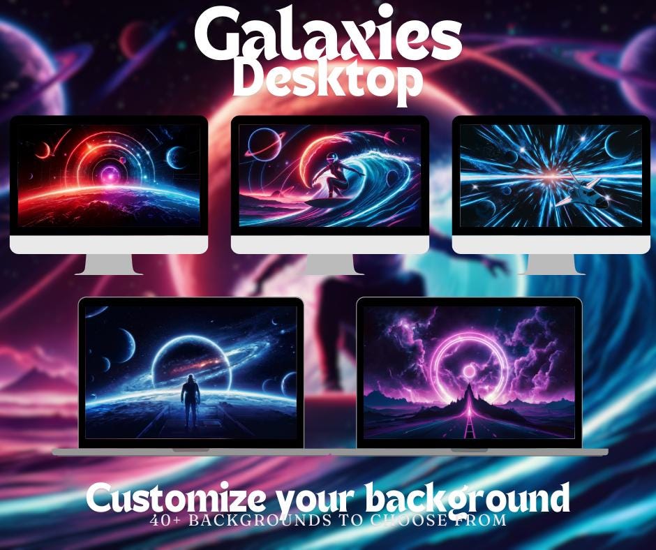 Galaxy Space Wallpaper Pack, Desktop Organizer, Computer Laptop iPad ...