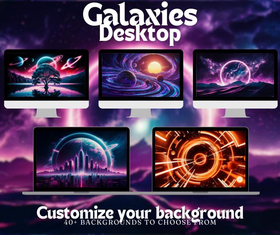 Galaxy Space Wallpaper Pack, Desktop Organizer, Computer Laptop iPad ...
