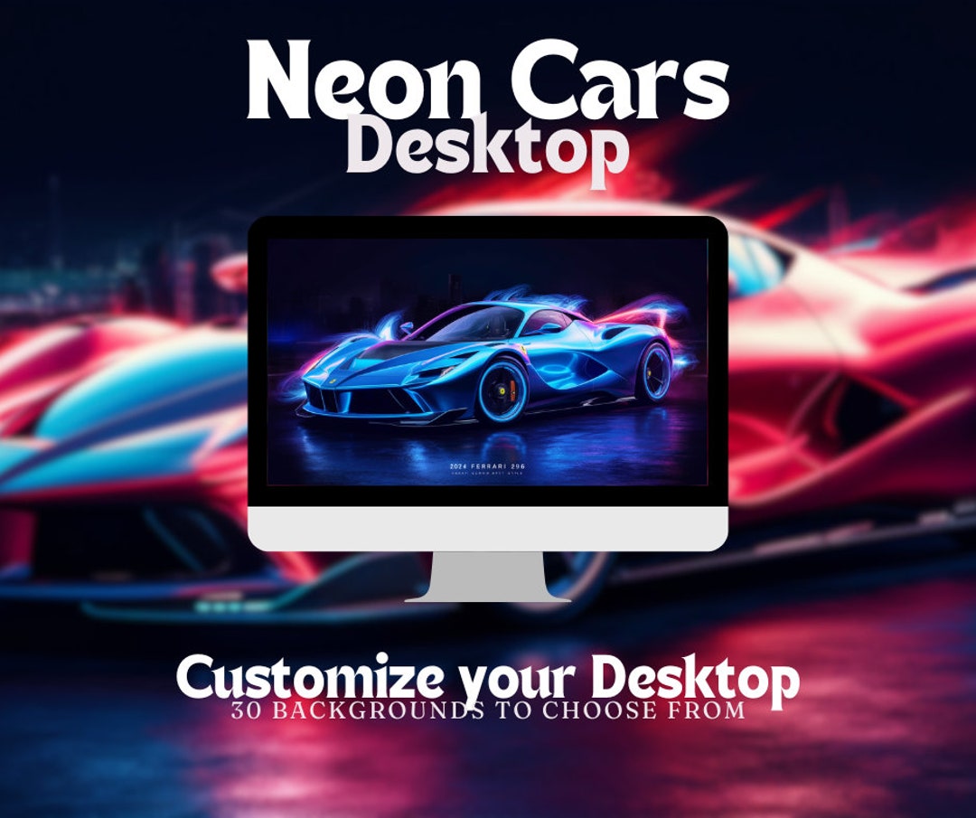 Neon Sports Cars Wallpaper Pack, Desktop Organizer, Computer Laptop ...