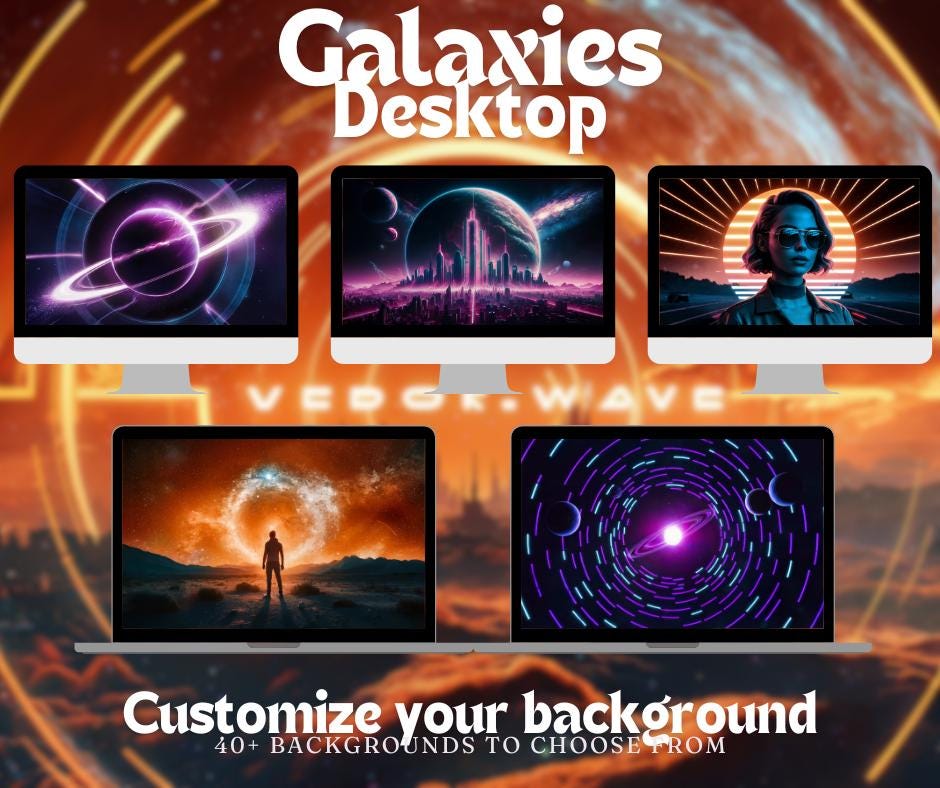 Galaxy Space Wallpaper Pack, Desktop Organizer, Computer Laptop iPad ...