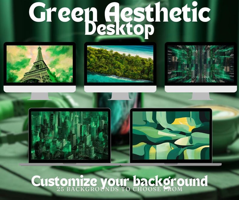 Computer Wallpapers, Computer Backgrounds, Green Aesthetic, Laptop ...